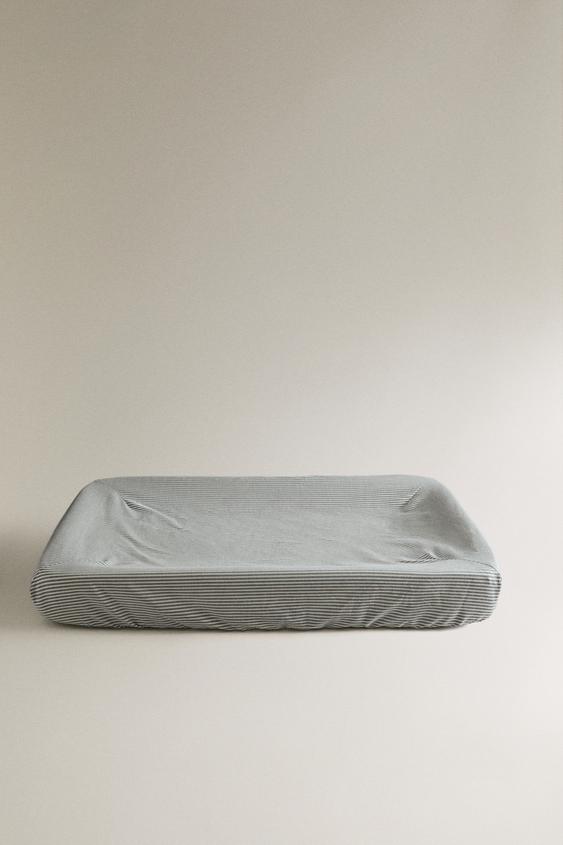STRIPED BABY CHANGING MAT COVER - Grey | ZARA Ireland