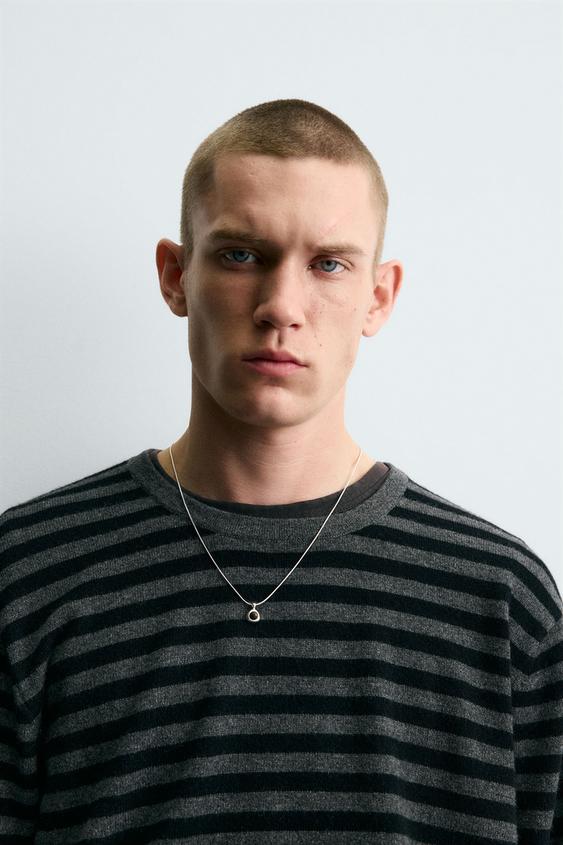 METAL CORD CHAIN WITH STONE - Silver | ZARA Saudi Arabia