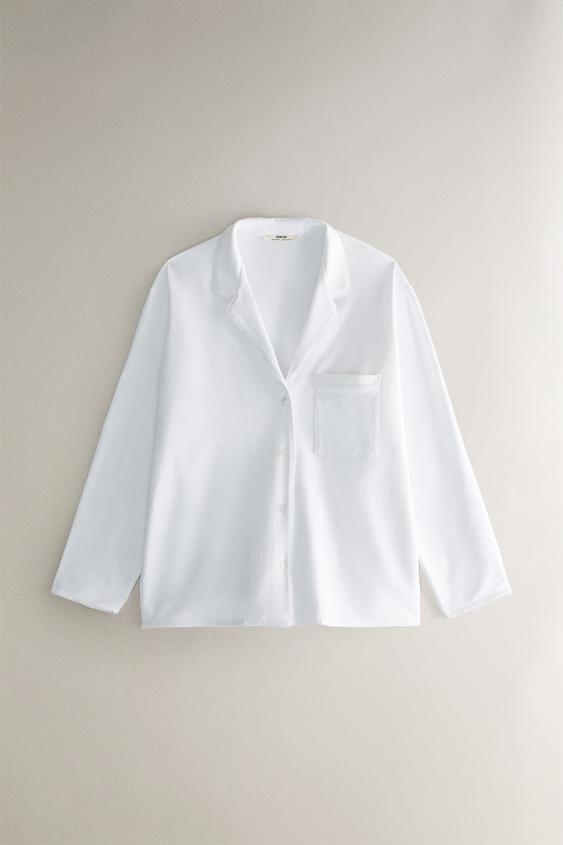 NAPPED SHIRT WITH TRIM - White | ZARA United Kingdom