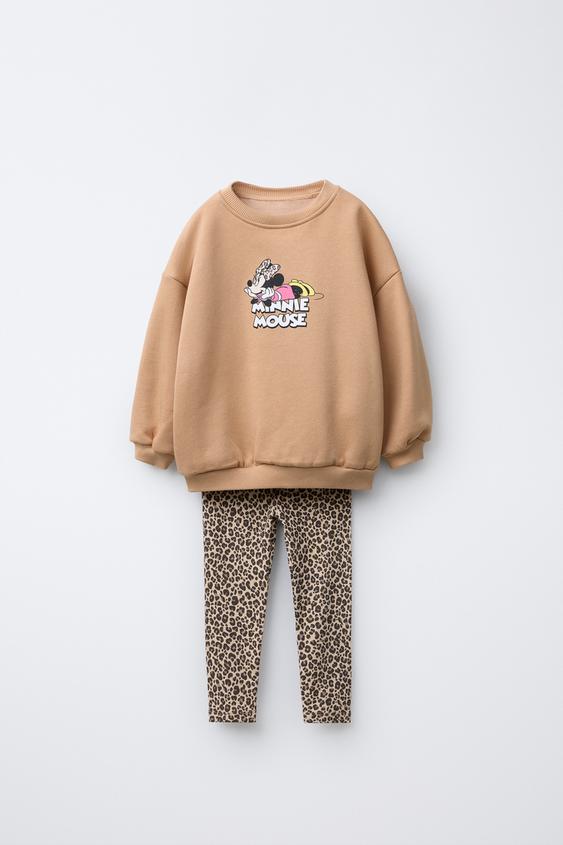 ANIMAL PRINT MINNIE MOUSE © DISNEY SWEATSHIRT AND LEGGING SET - Ocher ...
