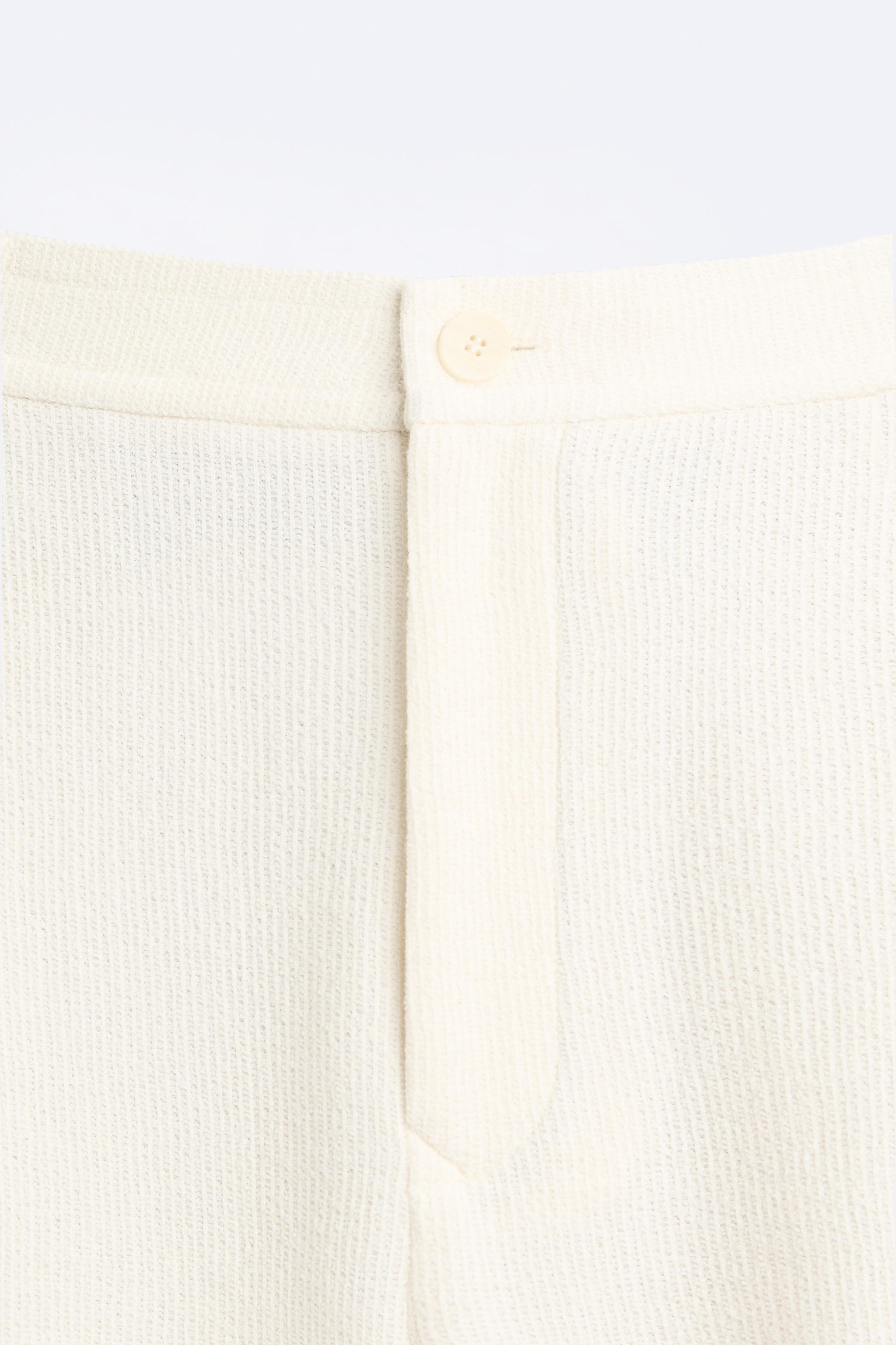 TEXTURED PLEATED PANTS - Ecru | ZARA United States TEXTURED PLEATED PANTS - Ecru | ZARA United States