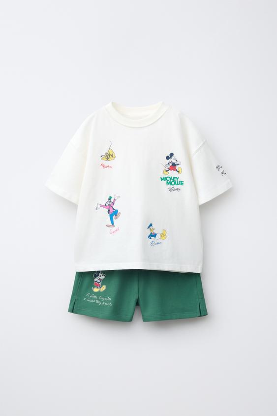 MICKEY MOUSE © DISNEY T-SHIRT & BERMUDA SHORT SET - Blue / Green | ZARA ...