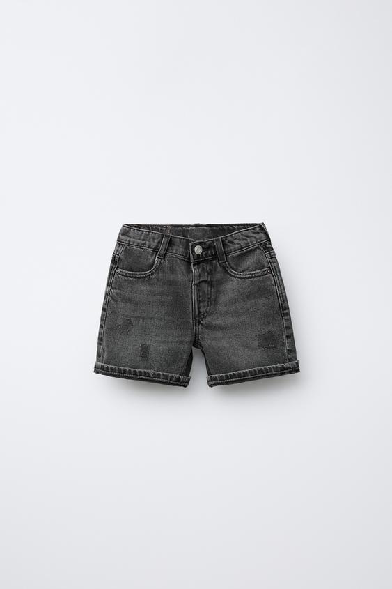 BERMUDE DENIM CU RUPTURI - Gri | ZARA România