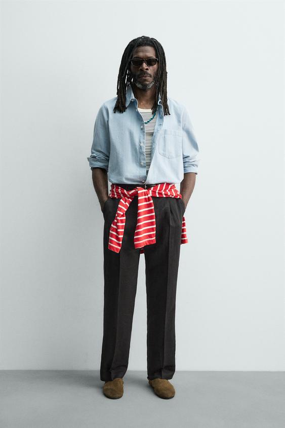 JACQUARD DENIM SHIRT AARON LEVINE X ZARA - Light blue | ZARA India