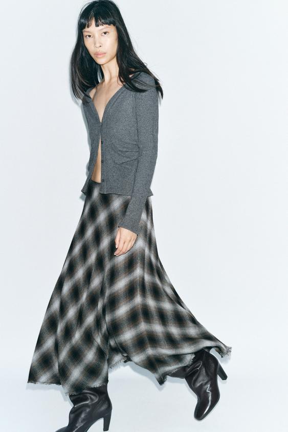 ΦΟΥΣΤΑ ΜΙΝΤΙ ΚΑΡΟ Zw Collection Καφέ Zara Greece Ελλαδα