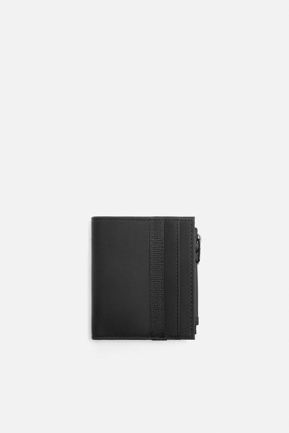 RUBBERISED WALLET WITH COIN PURSE - Black | ZARA Spain