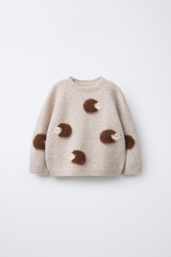 PULOVER DIN TRICOT CU ARICI - Bej deschis | ZARA România