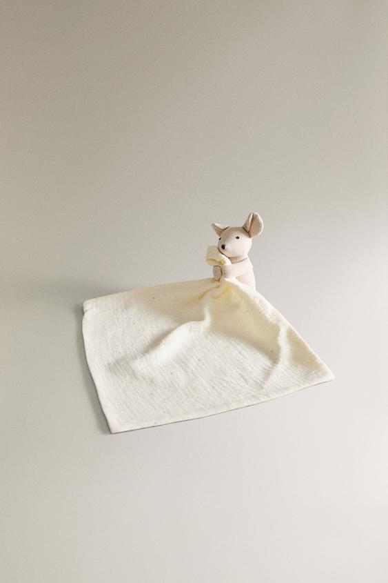 BABY SECURITY BLANKET MOUSE MOON - Gray / Beige | ZARA Canada