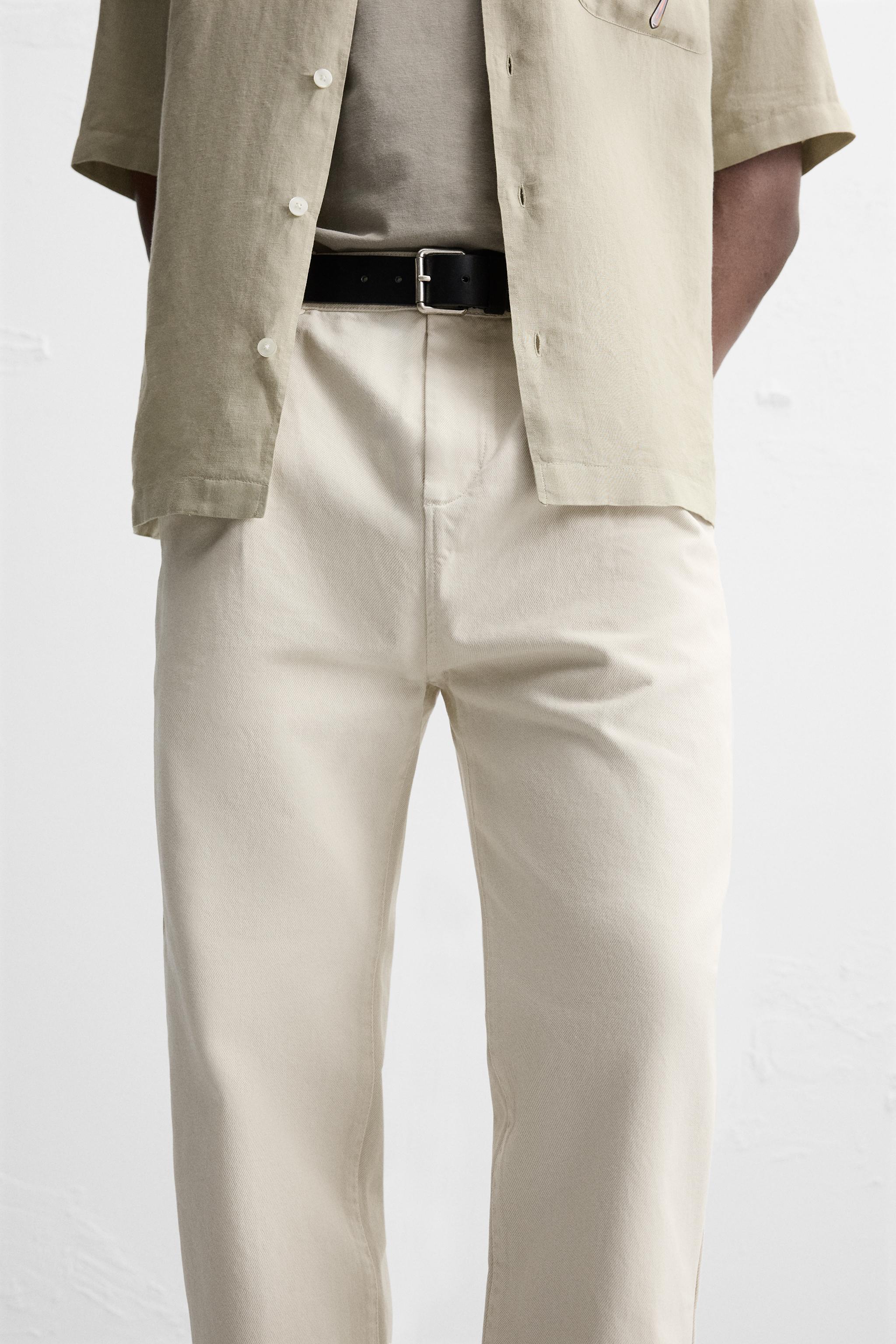PLEATED STRAIGHT FIT PANTS - Stone | ZARA United States PLEATED STRAIGHT FIT PANTS - Stone | ZARA United States