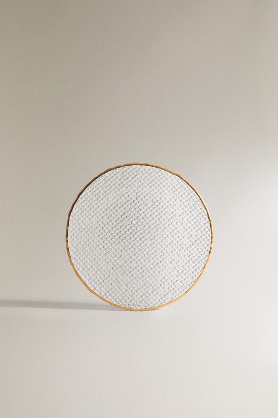 PLATO PAN VIDRIO RELIEVE FILO DORADO - Oro | ZARA Estados Unidos de ...