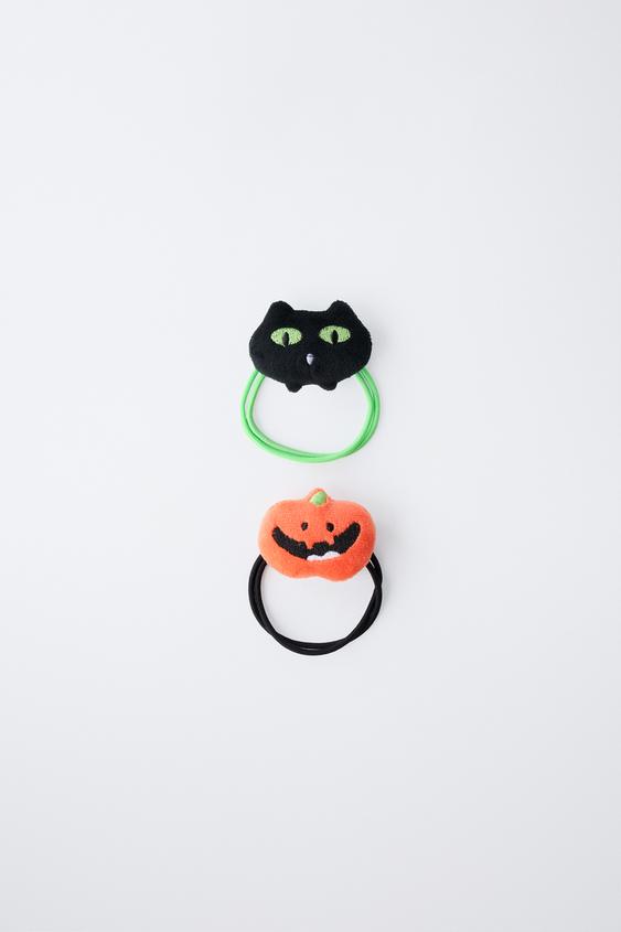 TWO-PACK OF PUMPKIN AND CAT HAIR TIES - Orange | ZARA Spain