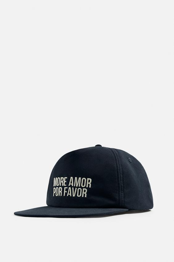 LIMITED EDITION EMBROIDERED FLAT PEAK CAP - Navy blue | ZARA Australia