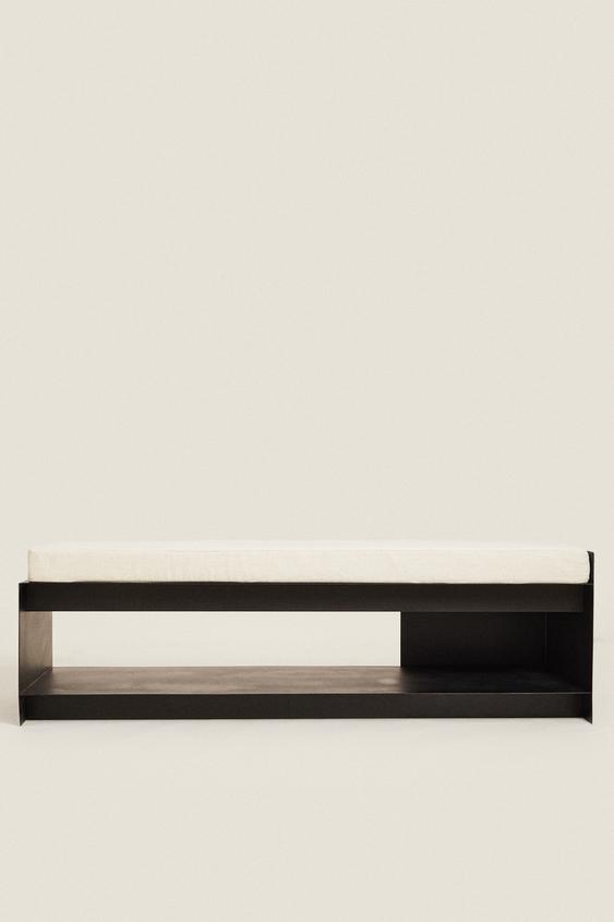 METALLIC BENCH WITH CUSHION - Black | ZARA Turkey