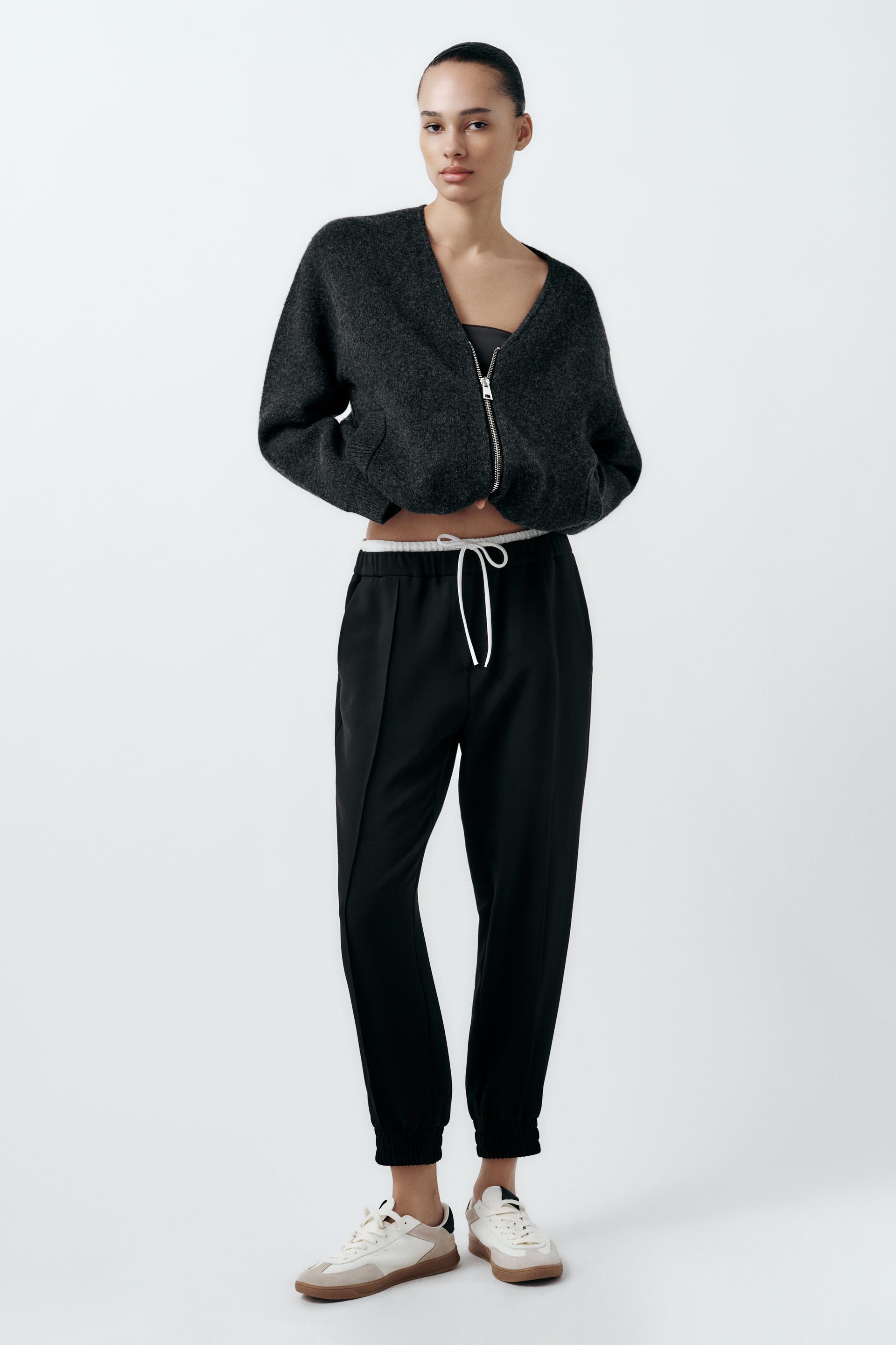 WAIST DETAIL PANTS Black ZARA United States WAIST DETAIL PANTS Black ZARA United States