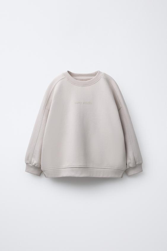 RAISED TEXT SWEATSHIRT - Light beige | ZARA Canada