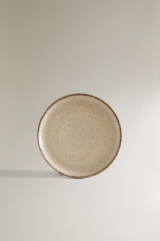 PORCELAIN SIDE PLATE WITH ANTIQUE FINISH RIM - Light ecru | ZARA United ...