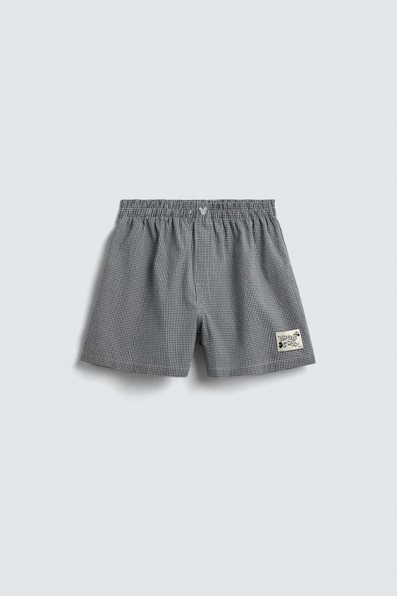 HARRY LAMBERT FOR ZARA X DISNEY CHECK POPLIN BOXERS - Blue | ZARA Australia