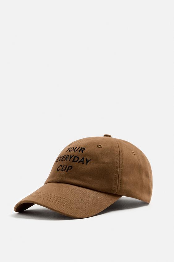 BASEBALLCAP MIT KONTRASTSTICKEREI - Karamell | ZARA Deutschland / Germany