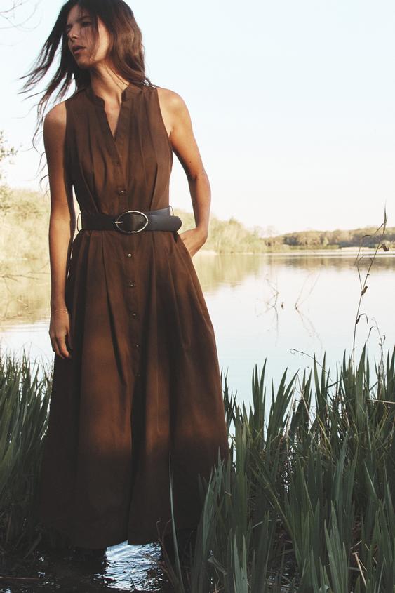 ΜΙΝΤΙ ΦΟΡΕΜΑ ΜΕ ΖΩΝΗ - Καφέ | ZARA Greece / Ελλαδα