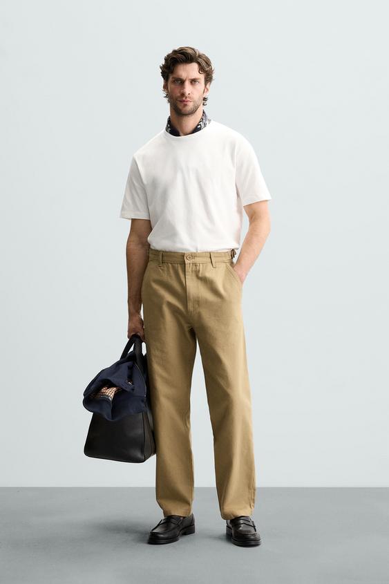REGULAR FIT CHINO TROUSERS - camel | ZARA Australia