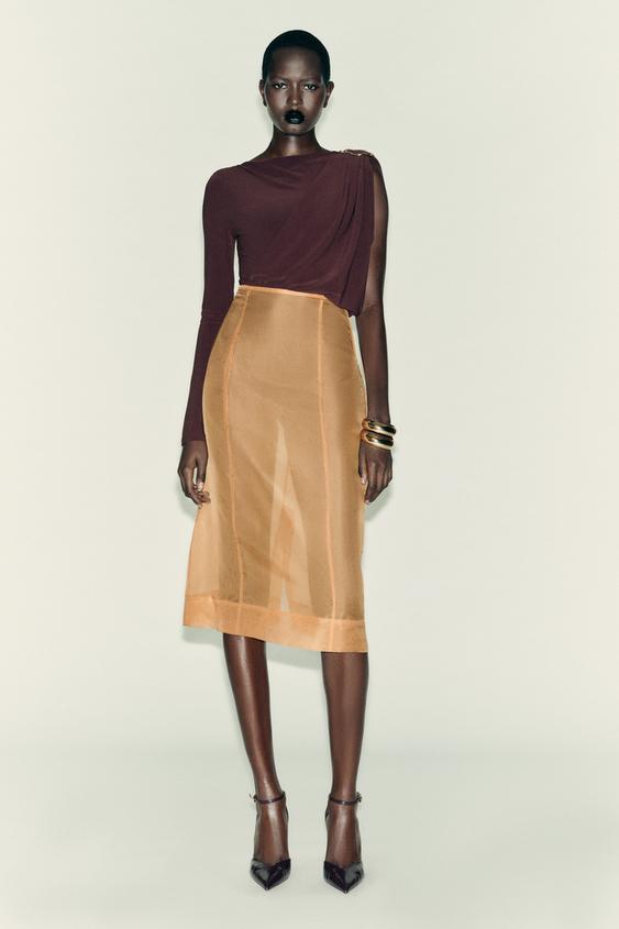 BODY FLUIDO BROCHE - Marrón oscuro | ZARA Chile