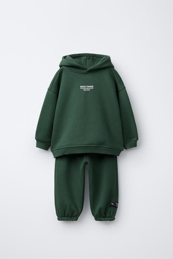 ΣΕΤ JOGGING ΜΕ ΦΟΥΤΕΡ ΚΑΙ JOGGER ΠΑΝΤΕΛΟΝΙ - Πράσινο | ZARA Greece / Ελλαδα