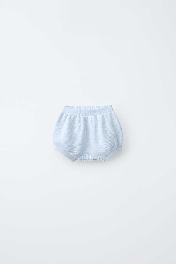 KNIT BLOOMERS WITH POCKET - Light blue | ZARA India