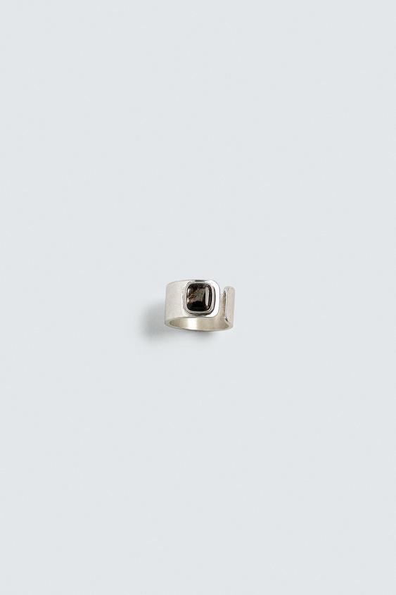 CONTRAST STONE IRREGULAR RING - Silver | ZARA United Kingdom