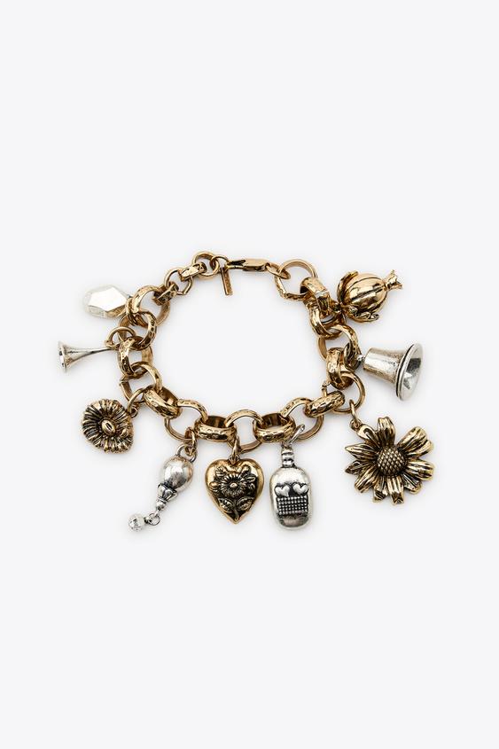CHARM COMBINATION BRACELET - Gold / Silver | ZARA Australia