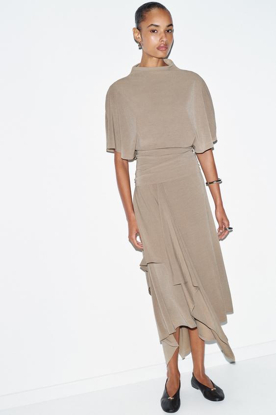 HIGH NECK TOP - Sand | ZARA Thailand