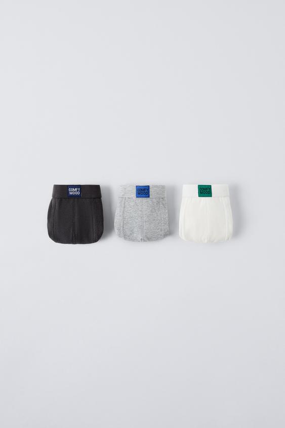 6-14 YEARS/ 3-PACK OF RIBBED BOXERS WITH LABEL - Multicoloured | ZARA ...