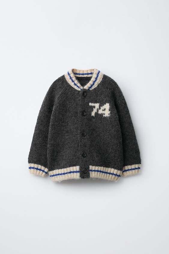 NUMBER CARDIGAN - Dark grey marl | ZARA Spain