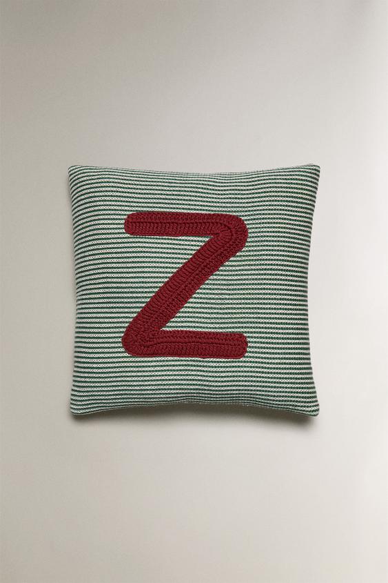CHILDREN'S EMBROIDERED LETTER Z CUSHION - Green | ZARA United Kingdom