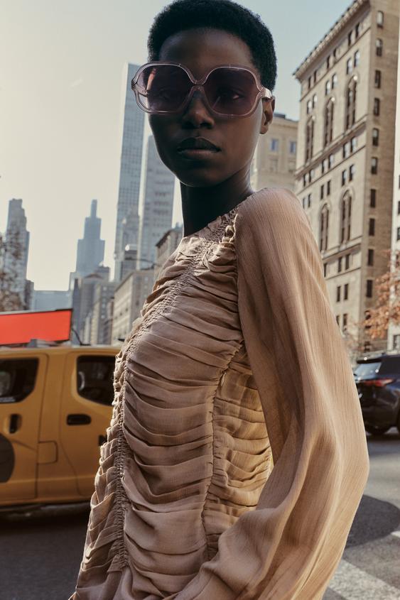 ZW COLLECTION DRAPED TOP - Caramel | ZARA South Africa