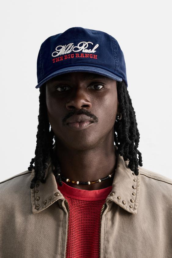 WASHED EMBROIDERED CAP - Blue | ZARA Turkey
