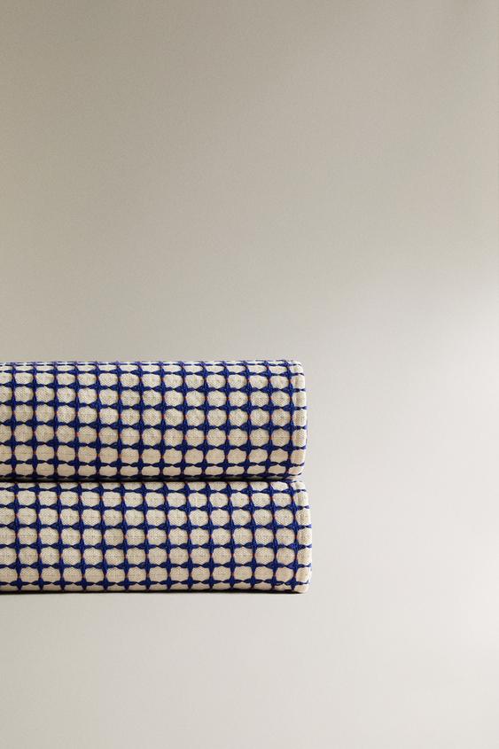 COLCHA ALGODÃO TEXTURA WAFFLE REVERSÍVEL X COLLAGERIE - Areia / Azul ...