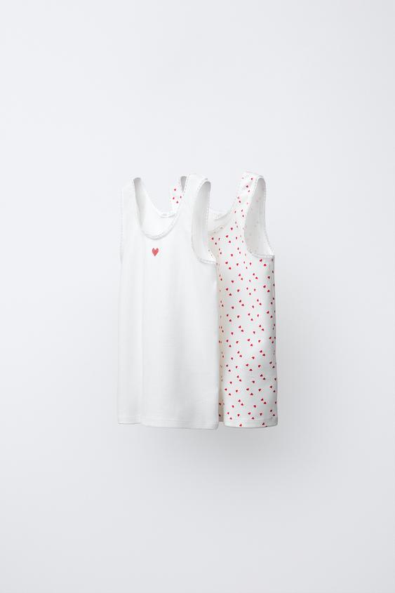 PACK DOS CAMISETAS CORAZONES - Crudo | ZARA Chile