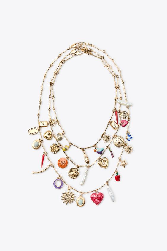 PACK 3 COLLARES CHARMS - Dorado | ZARA España