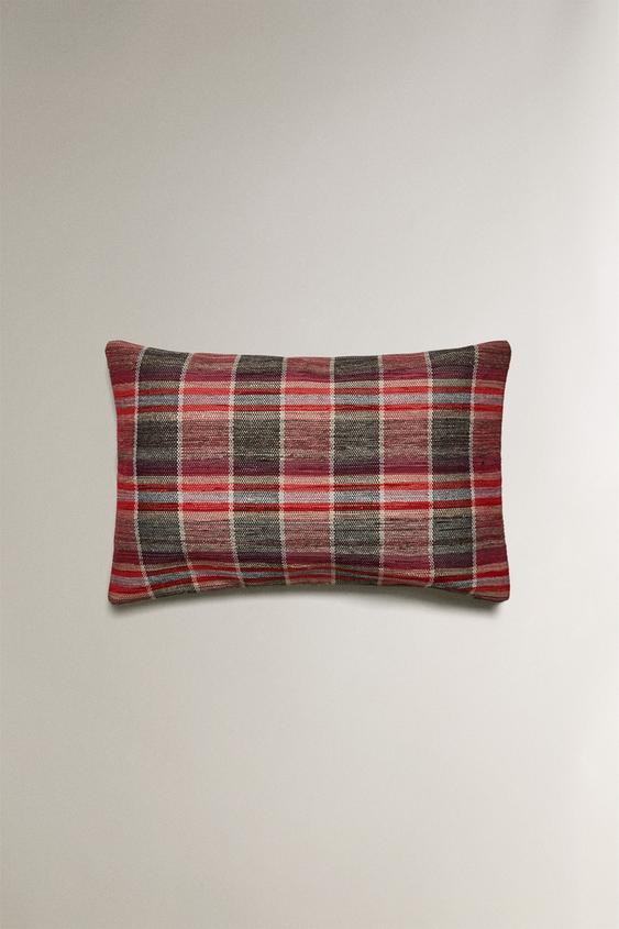 CHECK CUSHION COVER - Red | ZARA Ireland