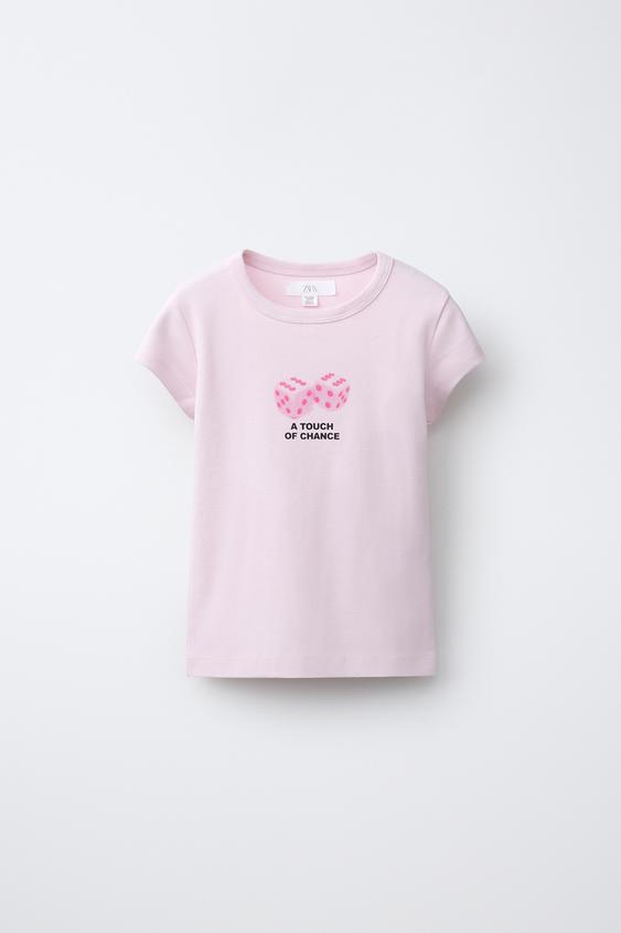 PRINTED SLOGAN T-SHIRT - Light pink | ZARA Saudi Arabia