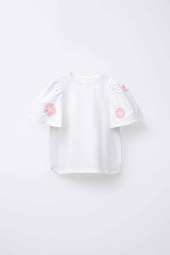 拼接刺繡花卉罩衫 - 白色 | ZARA Hong Kong SAR / 香港特別行政區