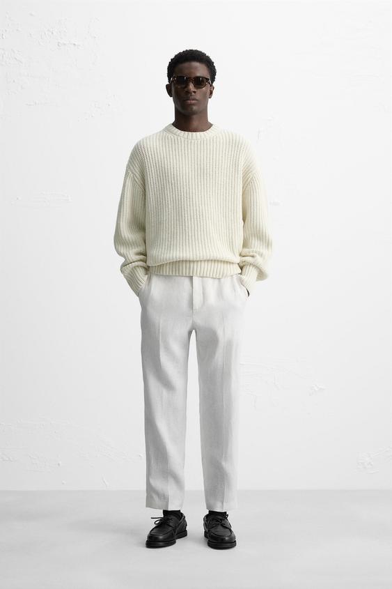 BUKSE I 100 % LIN - Hvit | ZARA Norge / Norway