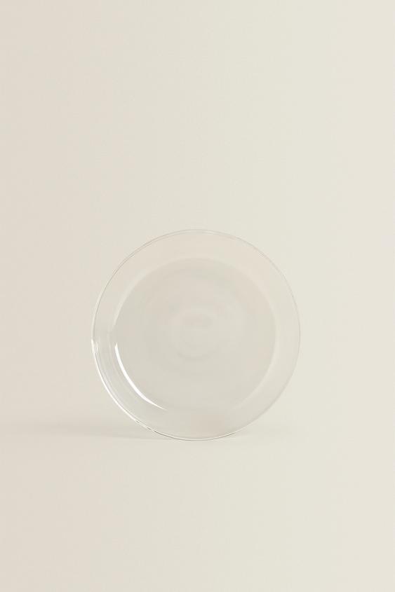 BOROSILICATE GLASS SIDE PLATE WITH RIM | ZARA United States