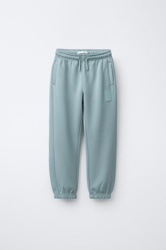 SPORTY JOGGERS WITH RUBBERISED LABEL - Blue / Grey | ZARA Ireland