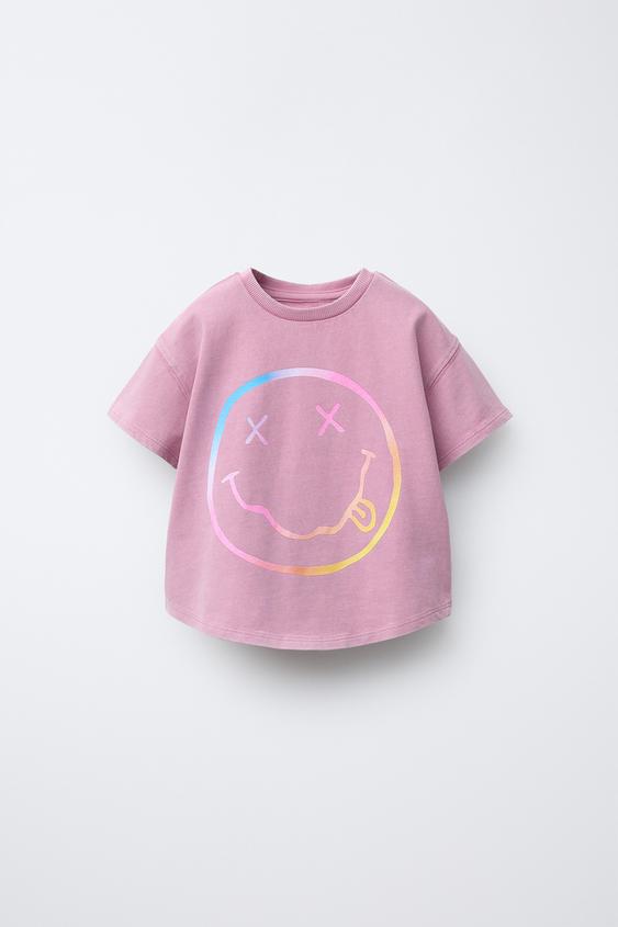 FADED-EFFECT NIRVANA ® T-SHIRT - Pink | ZARA Turkey