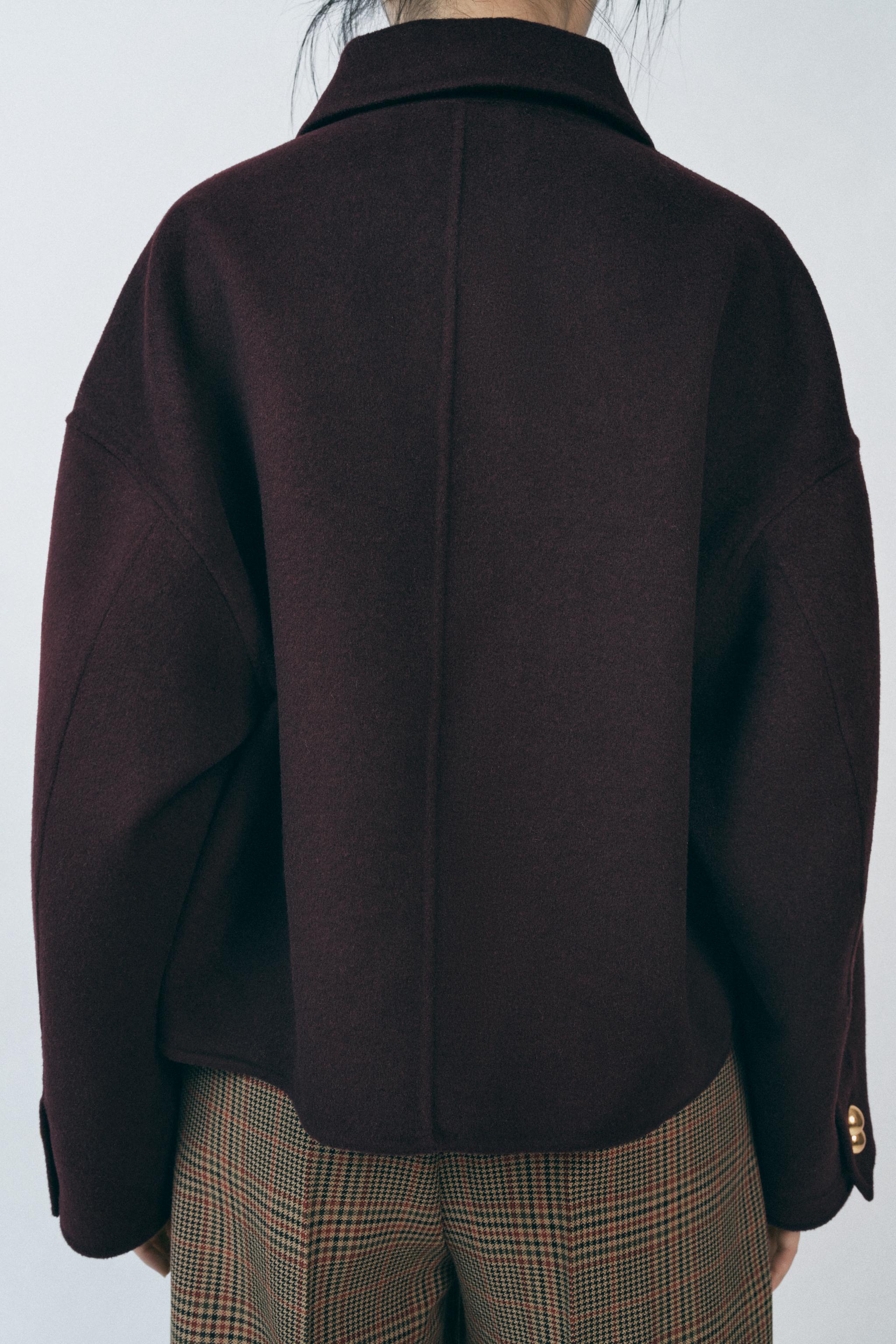 WOOL BLEND JACKET ZW COLLECTION - Burgundy | ZARA United States WOOL BLEND JACKET ZW COLLECTION - Burgundy | ZARA United States