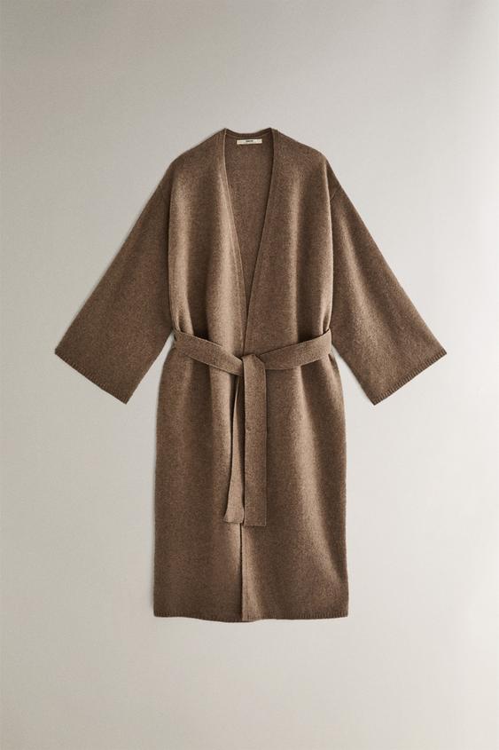 CASHMERE DRESSING GOWN - Brown / Taupe | ZARA Ireland