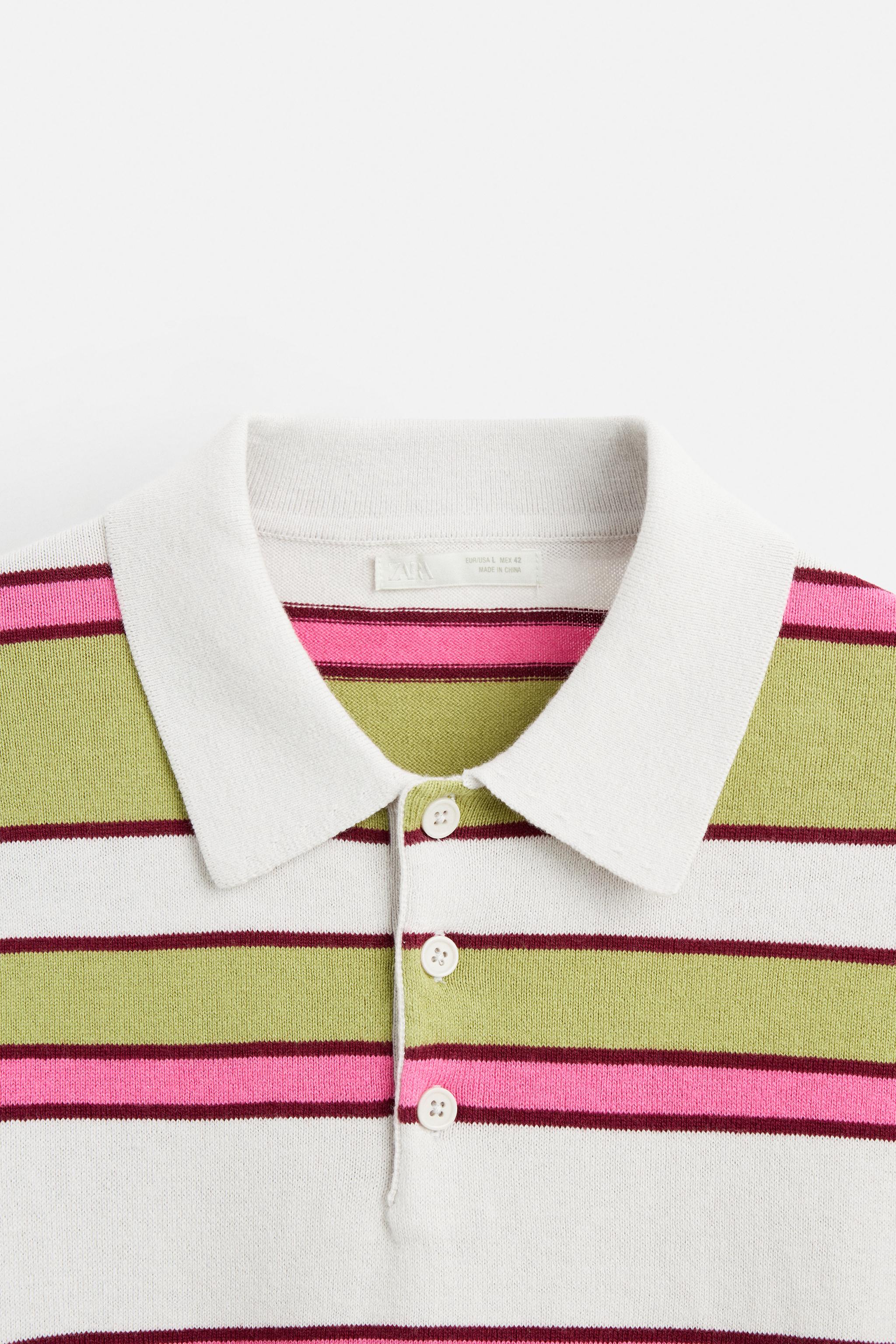 STRIPED KNIT POLO SHIRT - Multicolored | ZARA United States STRIPED KNIT POLO SHIRT - Multicolored | ZARA United States