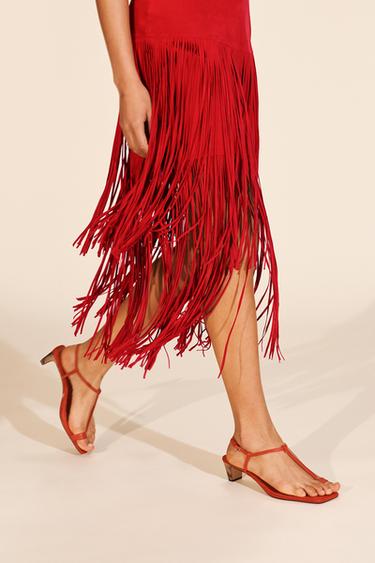 SANDALES EN DAIM ÉDITION LIMITÉE - Rouge | ZARA France