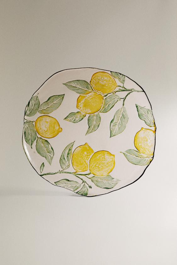 GLASS CHARGER WITH LEMONS - 990 | ZARA Mexico